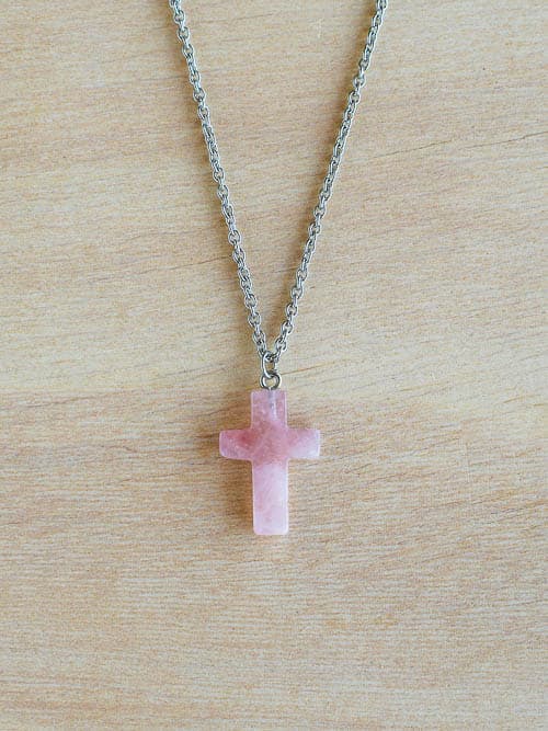 Colar Cruz Quartzo Rosa | Prana